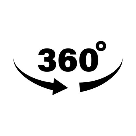 360 Degree Rotation Silhouette Icon Vector 42065652 Vector Art At