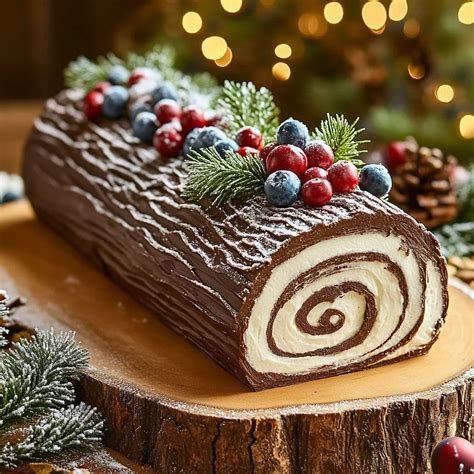 Yule Log Cake Christmas Log