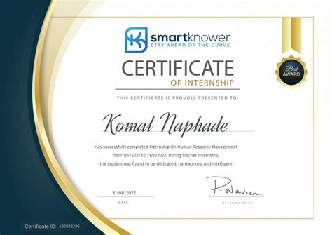 human resource management internship komal naphade