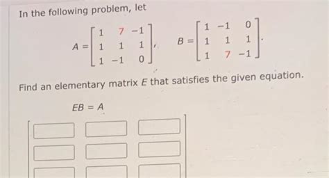 Solved In The Following Problem Let
