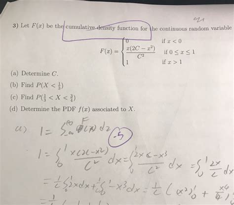 Solved Let F X Be The Cumulative Density Function For Chegg