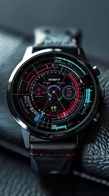 Premium Photo Smartwatch Clock Device With Black Belt Vertical Image