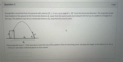 Solved A Projectile Is Launched From The Ground With Chegg