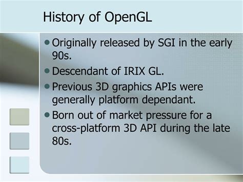 ppt opengl the open graphics language powerpoint presentation free