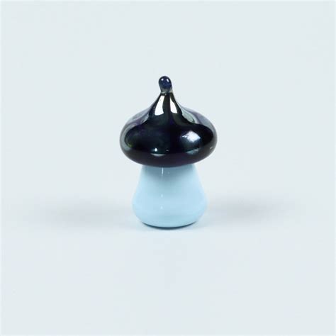 Dinky Aurora Toadstool Glass Sculpture By Original Bristol Blue Glass