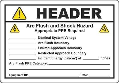 Write On Warning Arc Flash And Shock Hazard Label Save