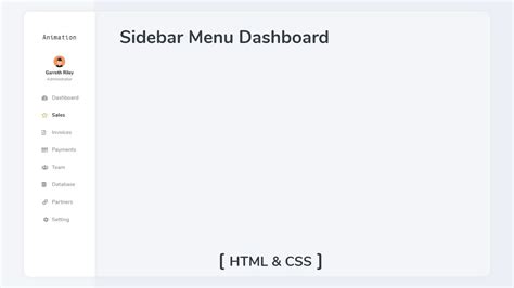How To Sidebar Menu Using Html And Css