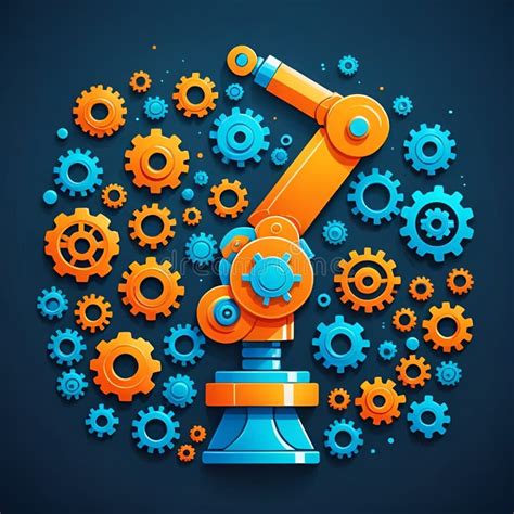 Automation And Engineering The Interplay Of Robotics And Gears Stock Illustration