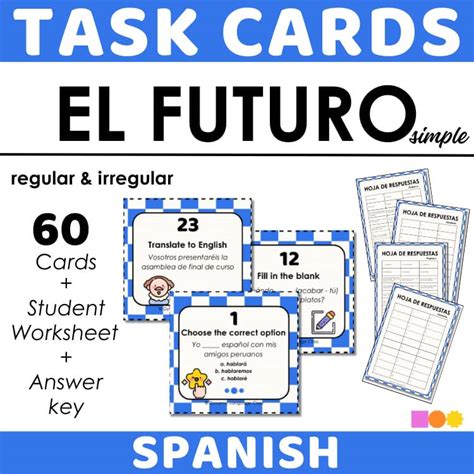 Spanish Task Cards Futuro Simple Regular E Irregular Simple Future Spanish Verbs