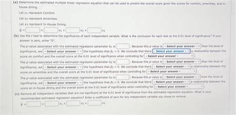 Solved A Determine The Estimated Multiple Linear Chegg
