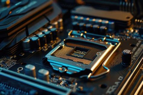 Premium Photo Technician Plug In Cpu Microprocessor To Motherboard Socket Workshop Background