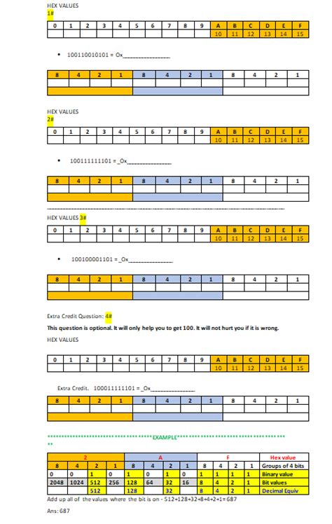 Solved HEX VALUES H X HEX VALUES H Chegg Com