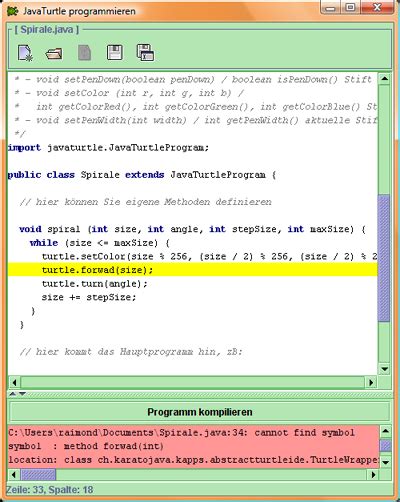 Swisseduc Informatik Javaturtle Einführung In Java