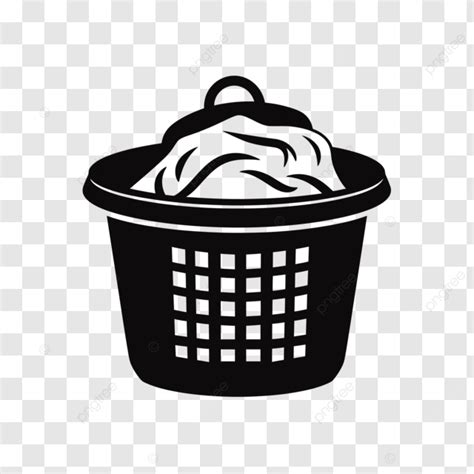 흰색 바탕에 세탁 바구니 아이콘 벡터 흰색 배경에 세탁 청소의 단순한 검은색 아이콘 그림자 없음 작은 프레임 중앙 Png 일러스트 및 벡터 에 대한 무료 다운로드