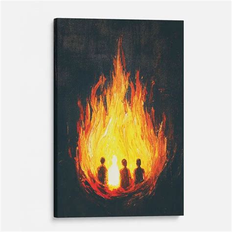 The Fiery Furnace Wall Art Canvas Shadrach Meshach Abednego With Son