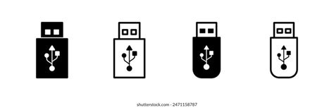 Usb Icon Set Flash Disk Icon Stock Vector Royalty Free 2471158787 Shutterstock