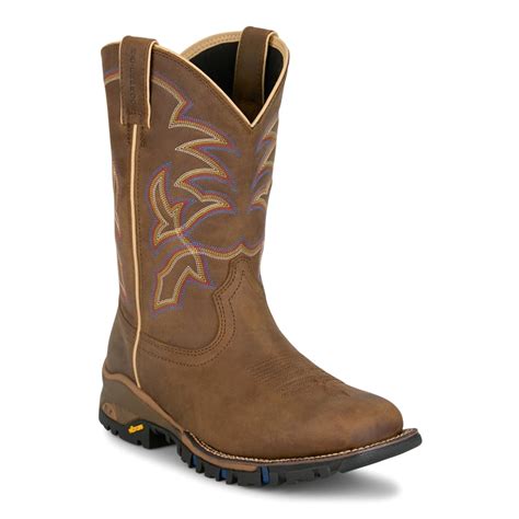 Tony Lama Mens Roustabout 11 Inch Embroidered Waterproof Soft Toe