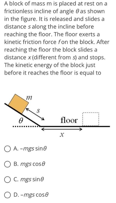 Solved A Block Of Mass M Is Placed At Rest On A Chegg Com
