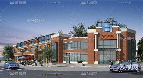 现代商业店铺建筑外观3d模型下载id100455783dmax免费模型 欧模网