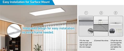 Aphyni 2x4 Led Flat Panel Light Surface Mount 70w 7700lm 3000k4000k