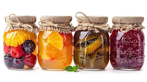 Premium Photo Natural Fruit Preserves In Mason Jars With Various