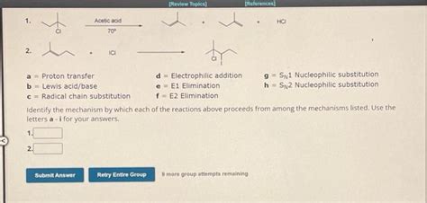 Solved A Proton Transfer D Electrophilic Chegg Com