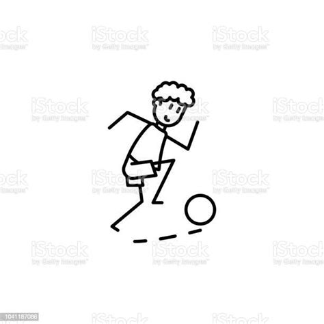 공 아이콘으로 축구 선수입니다 축구 선수 아이콘 모바일 개념 및 웹 응용 프로그램의 요소입니다 웹 및 모바일 선 축구 선수 공 아이콘을 사용할 수 있습니다 경쟁에 대한 스톡