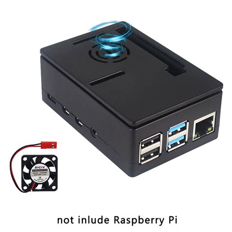 Raspberry Pi 4 Abs Case Black Box Support Cooling Grandado