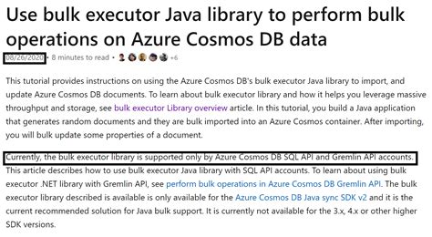 How To Use Bulk Operations Efficiently In Cosmosdb With Java Mongoapi