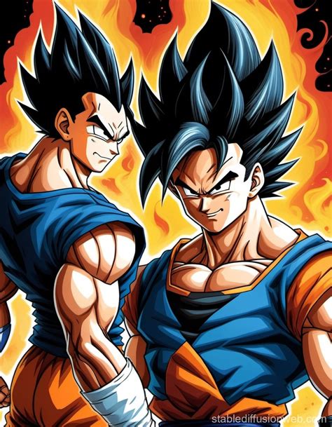 Goku Vs Vegeta Confrontation Stable Diffusion Online