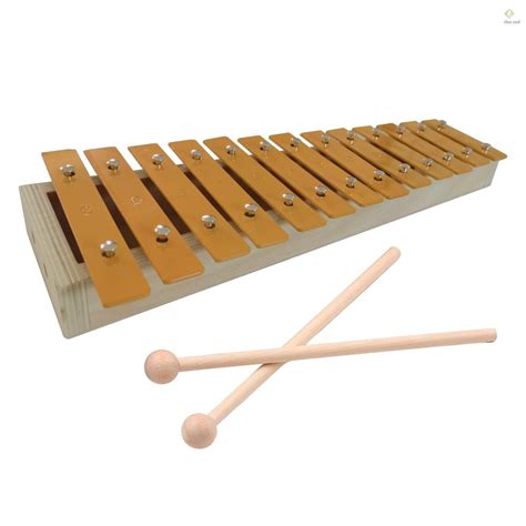 13 Notes Glockenspiel Classic Wood Color Xylophone Metal Keys