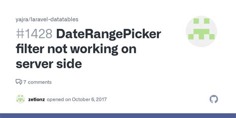 DateRangePicker Filter Not Working On Server Side Issue 1428 Yajra