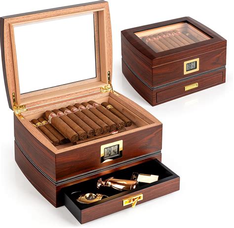 Marvero Handmade Cigar Humidor Desktop Humidors Cigars With Front