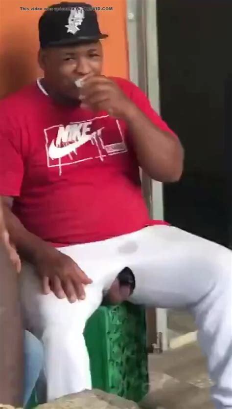 Hispanic Uncle Sitting With Cock Out