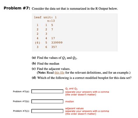 solved problem 7 consider the data set that is summarized in the r