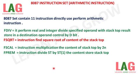 8087 Instruction Set Arithmetic Instruction हिन्दी Youtube