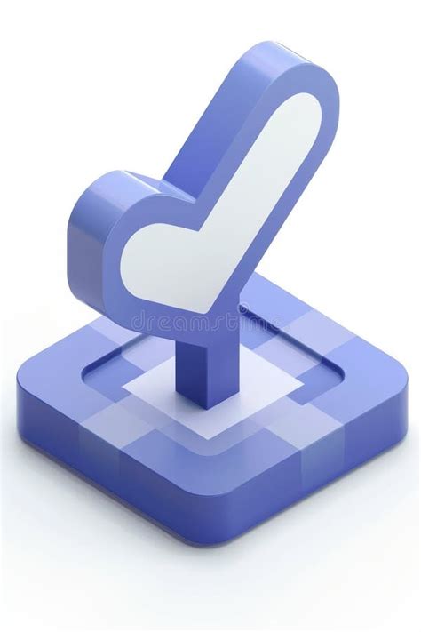 Blue Icon With A White Check Mark Symbol Indicating Approval Or Completion Stock Illustration