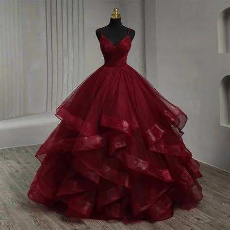 Ball Gowns Red Big Prom Dresses Ball Gowns Dark Red Sweet 16 Dresses