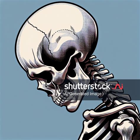 Comic Crying Skeleton Looking Down Side Ai Generated Image 2541558607