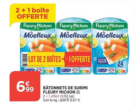 Promo Bâtonnets De Surimi Fleury Michon Chez Maximarché Icataloguefr