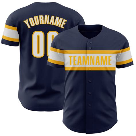2024 Custom Navy White Gold Authentic Baseball Jersey Sale Online