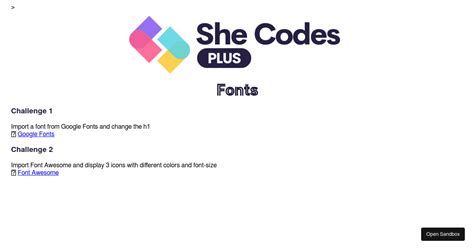 Fonts Challenge Forked Codesandbox