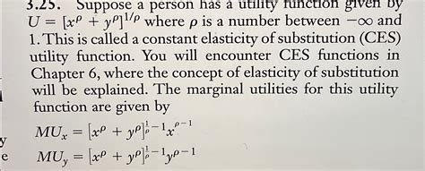 Solved 325 ﻿suppose A Person Has A Utility Function Given