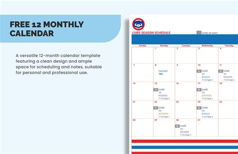 Excel Month Template