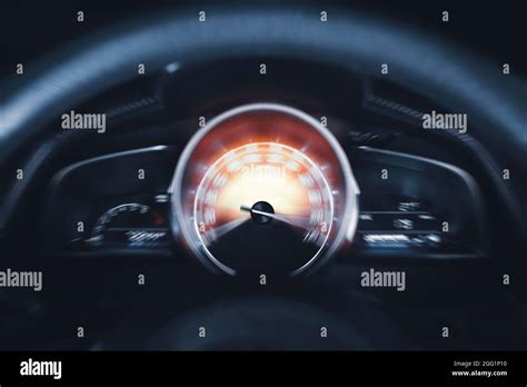Car Speedometer High Performance And Indicator Sweeping To Max Power