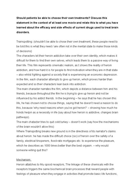 Datb Reflective Assignment Should Patients Be Able To Choose Their