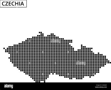 A Dotted Map Of Czechia Showcases Its Borders And Geographical Features