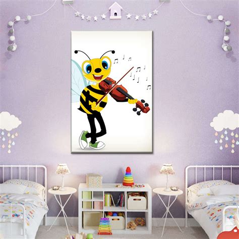 Bee Playing Violin Wall Art Elephant Stock