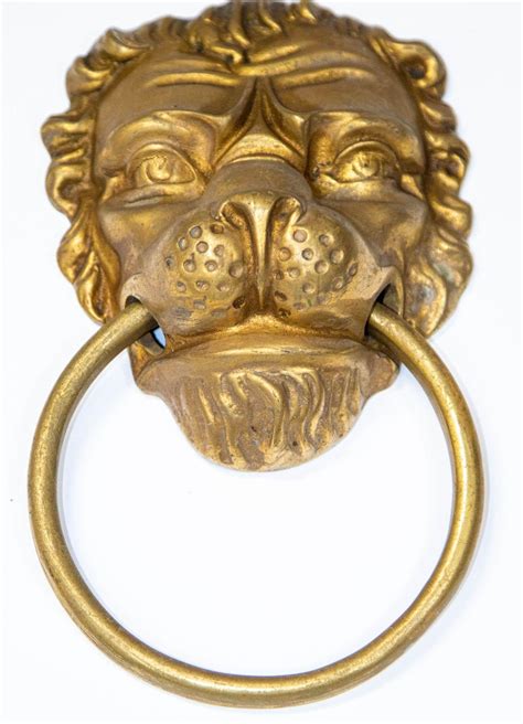 Vintage Cast Brass Lions Head Large Door Knocker For Sale At 1stdibs