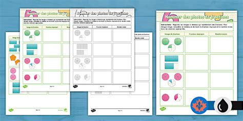 Naming Fractions Activity Sheet French